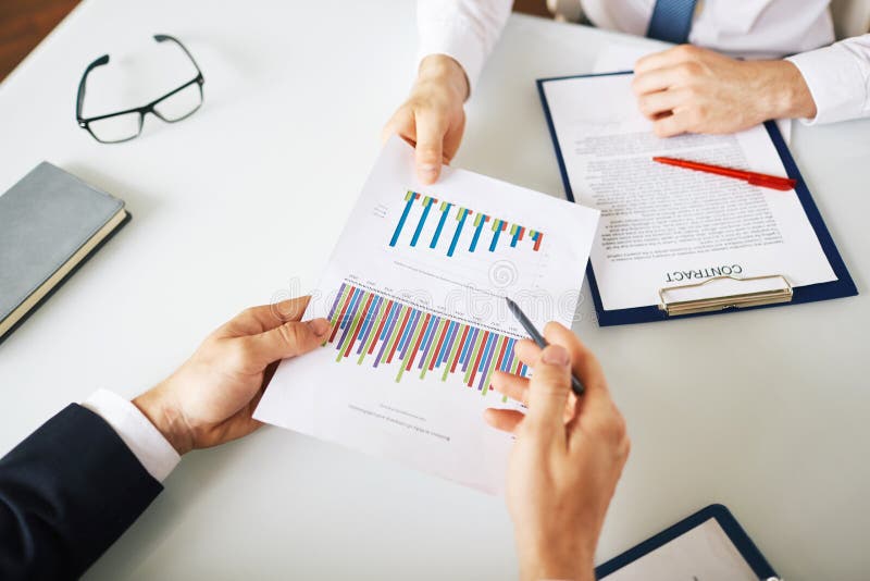 Giving report to boss stock photo. Image of chart, teamwork - 57480780