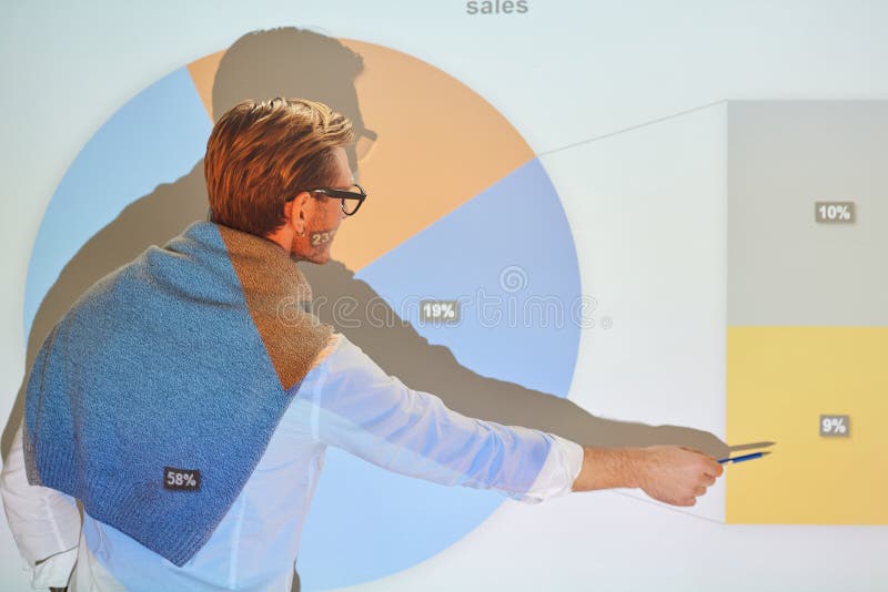 Explaining Statistical Data at Presentation Stock Photo - Image of ...