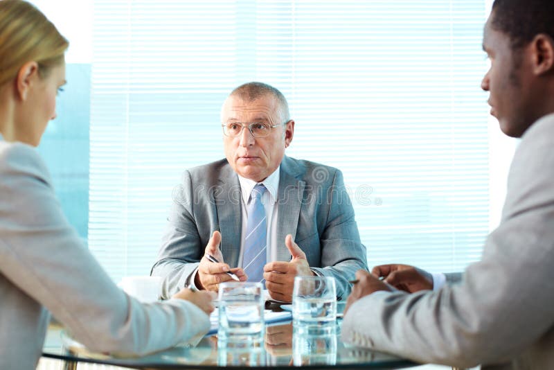 Explaining tasks stock image. Image of employee, discussing - 33380961