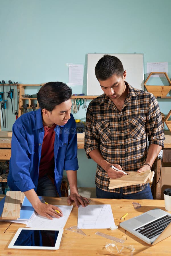 Explaining work stock image. Image of wood, apprentice - 104472811
