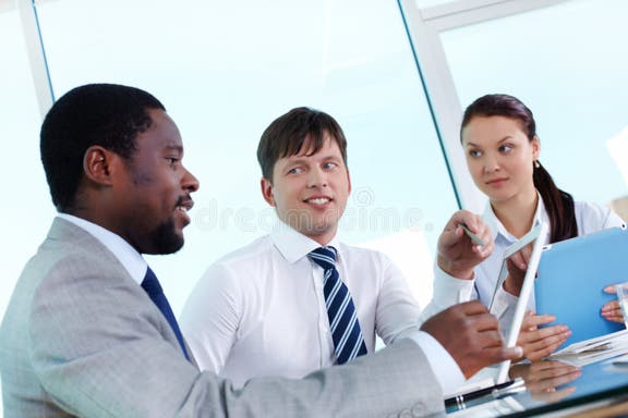 Explanation stock photo. Image of businesspeople, explaining - 28949034
