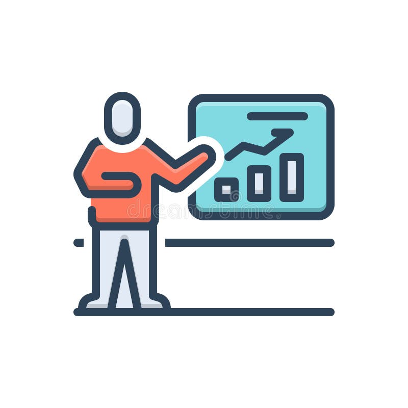 Color Illustration Icon for Explanation, Presentation and Financial ...