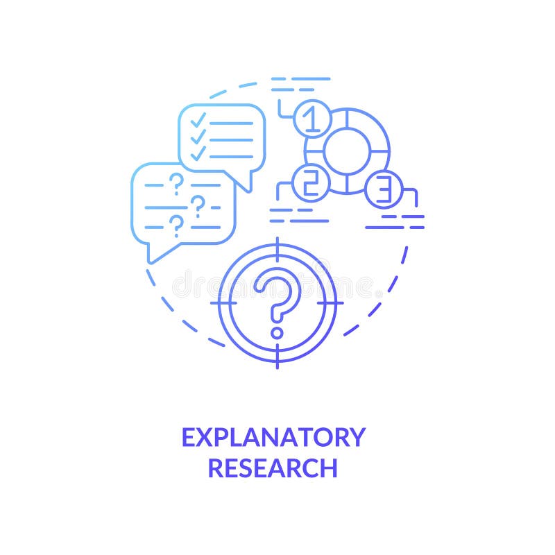 Explanatory Research Concept Icon Stock Vector - Illustration of method ...