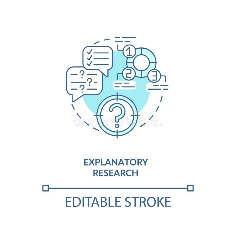 Explanatory Research Concept Icon Stock Vector - Illustration of method ...
