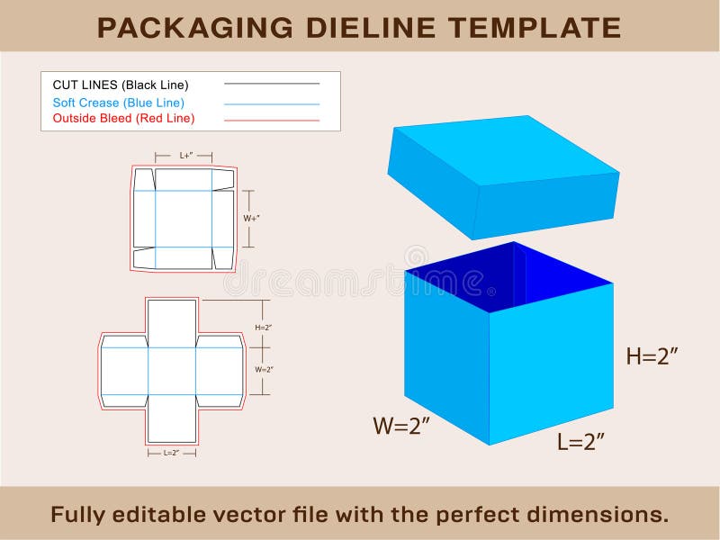 Explasion Box, Storage Box Dieline Template Stock Vector - Illustration ...