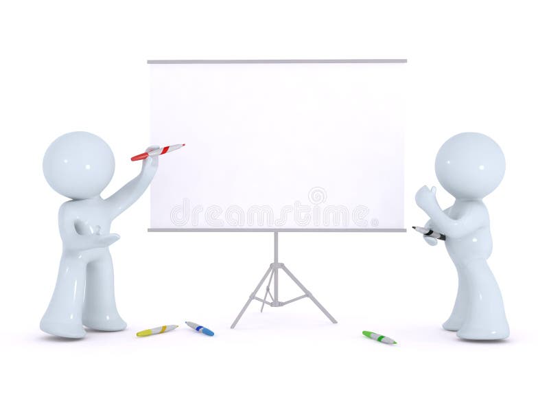 Explication Sur Un Panneau Blanc Illustration Stock - Illustration du ...