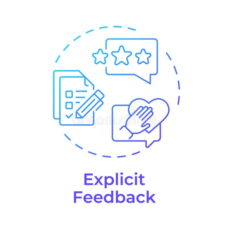 Explicit Feedback Blue Gradient Concept Icon Stock Illustration ...
