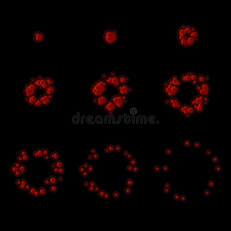 Explode Animation Sequence . Cartoon Explosion Frames. Vector Stock ...