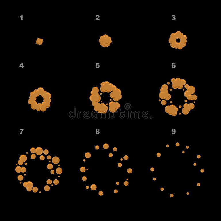 Explode Animation Sequence . Cartoon Explosion Frames Stock Vector ...