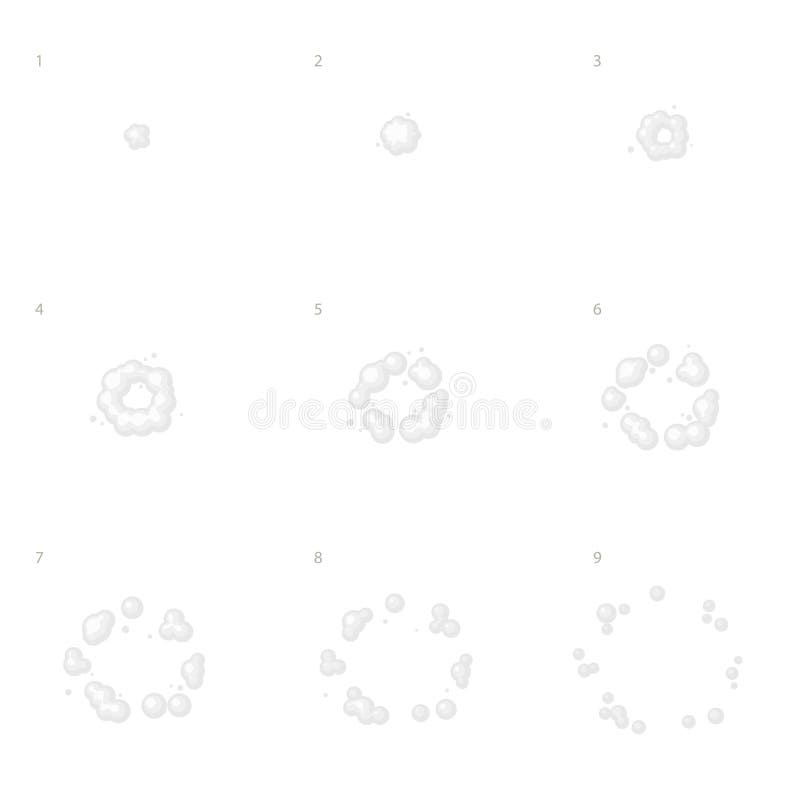 Explode Animation Sequence . Cartoon Explosion Frames Stock Vector ...