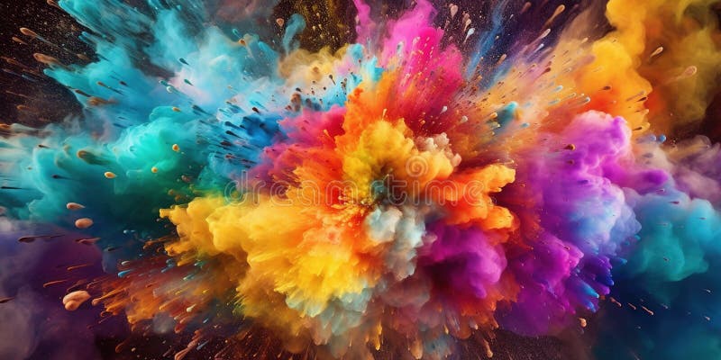 Explode of Color Paint or Powder, Abstract Colorful Background ...