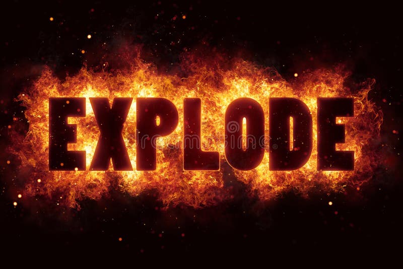 Explode Fire Flame Flames Burn Glow Boom Explosion Stock Illustration ...
