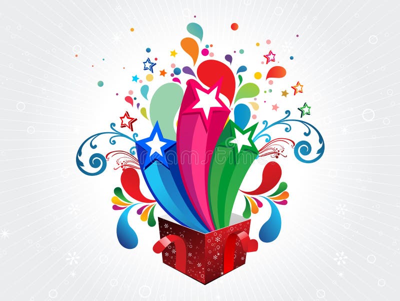 Abstract Colorful Magic Box Explode Vector Illustration Stock Vector ...