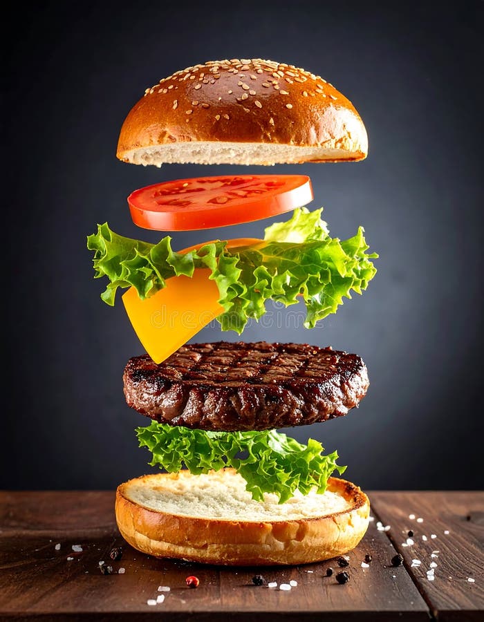 Exploded Burger Stock Illustrations – 237 Exploded Burger Stock ...
