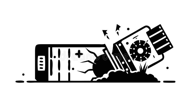 Exploded Computer Component, Data Loss and Tech Failure, Vector Design ...