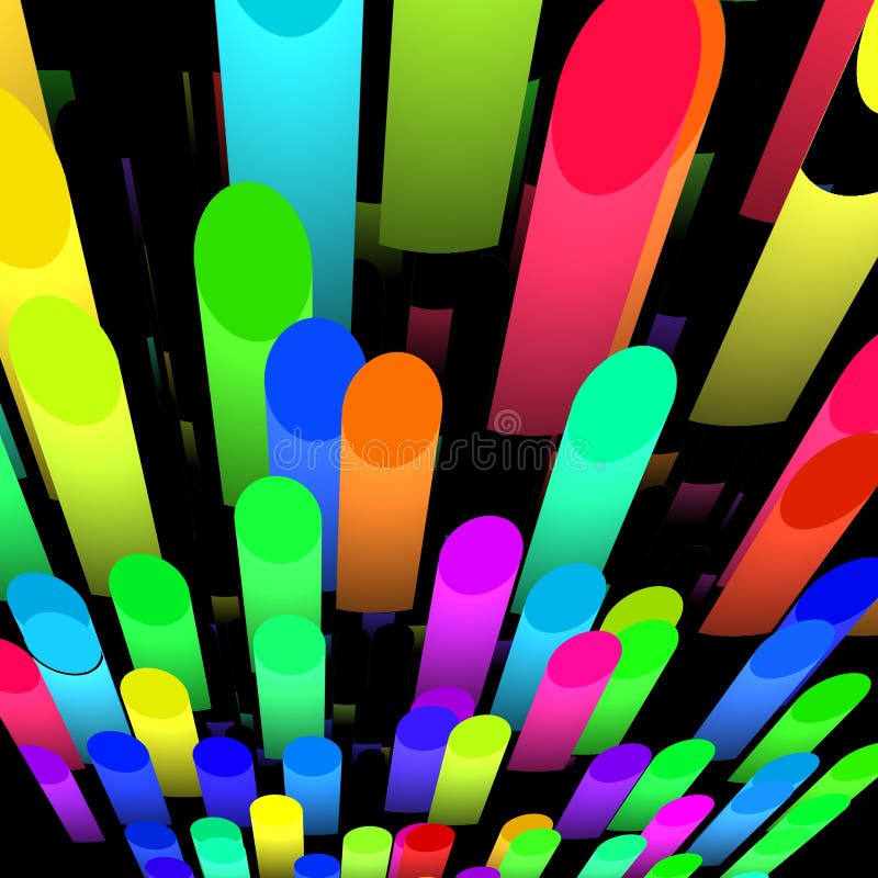 Packet Delivery of Many Bright Colours Stock Illustration ...