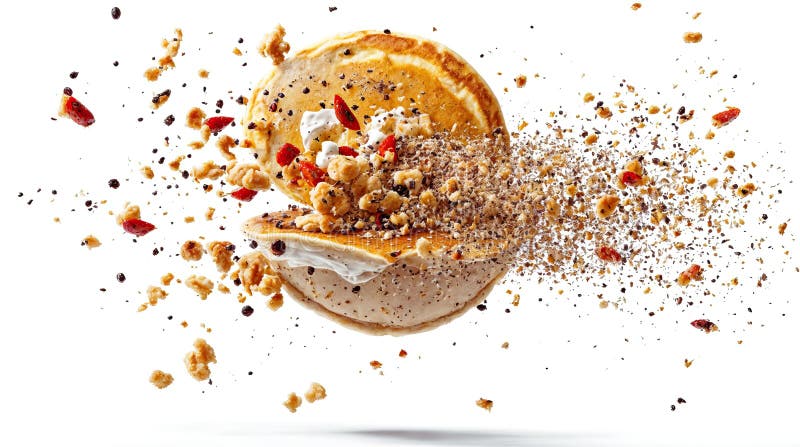 Exploded Delicious Pancake on Light Background Stock Illustration ...