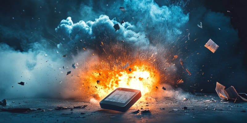 An Exploded Device Surrounded by Smoke and Debris Creates a Dramatic ...