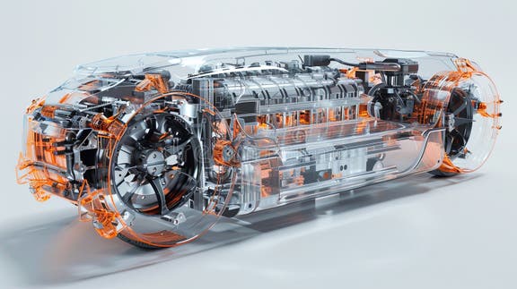 Exploded Diagram of an Electric Car Engine AI Image Stock Illustration ...