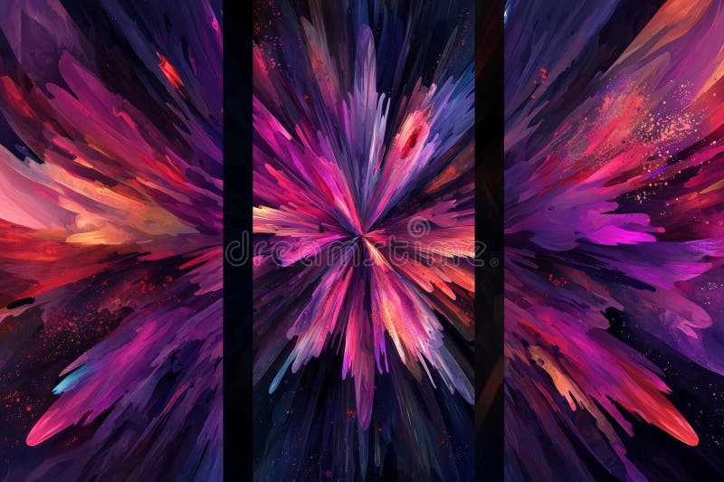 Exploded Frame with Spray Particles. Modern Banners Set with Shattered ...