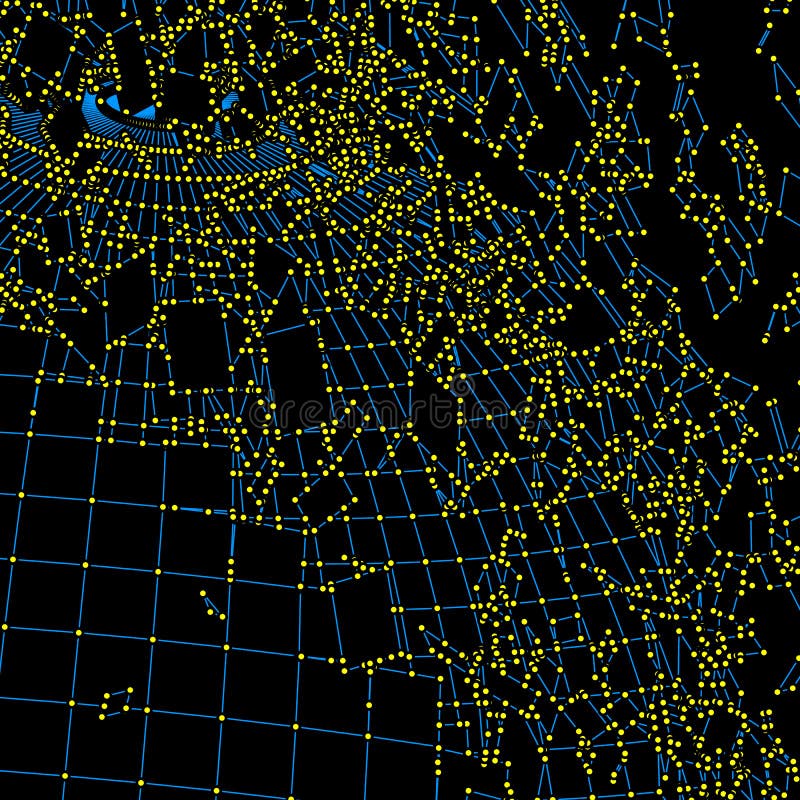Exploded Grid Made Of Connected Dots Stock Vector - Illustration of ...