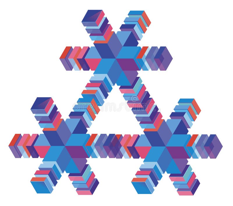 Exploded Isometric Impossible Cube Structure Molecule Logo Stock ...