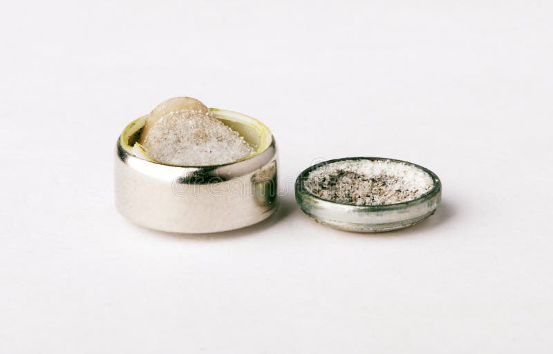 Layers of a Button Cell. Cross Section 3D Illustration Stock ...