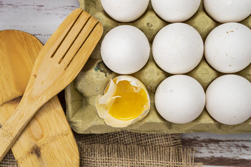 Exploded Partial View of an Egg Carton Container with Organic White ...