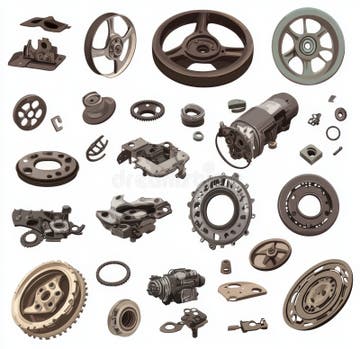 An Exploded View of a Car Engine is Illustrated in 3D, Emphasizing the ...