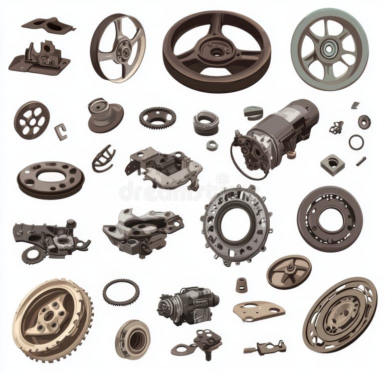 An Exploded View of a Car Engine is Illustrated in 3D, Emphasizing the ...