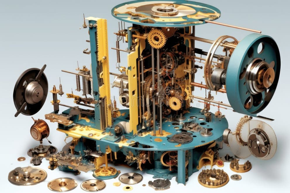 Exploded View of Complex Clock Mechanism Parts Stock Illustration ...