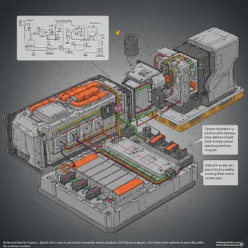 Exploded View of a Complex Electrical System, Likely a Battery Pack ...