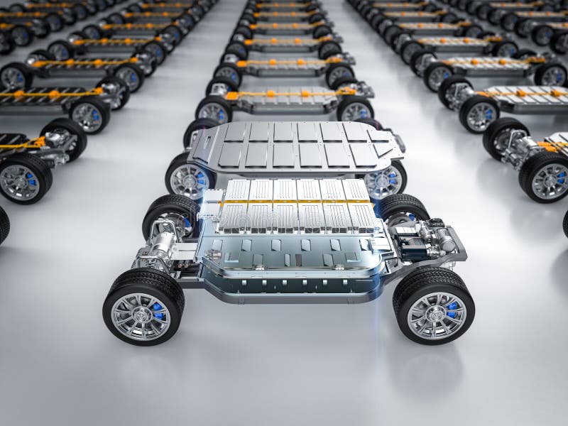 Exploded View of Ev Car or Electric Vehicle with Battery Pouch Cells ...