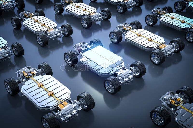 Exploded View of Ev Car or Electric Vehicle with Battery Pouch Cells ...