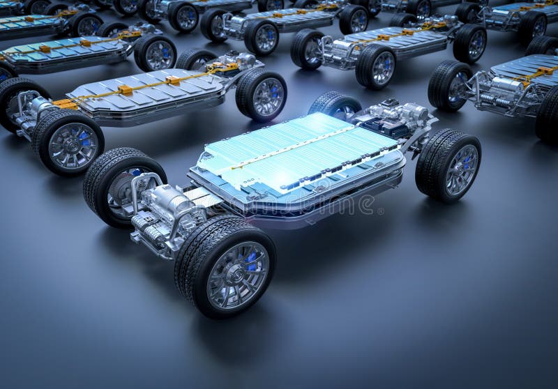Exploded View of Ev Car or Electric Vehicle with Battery Pouch Cells ...