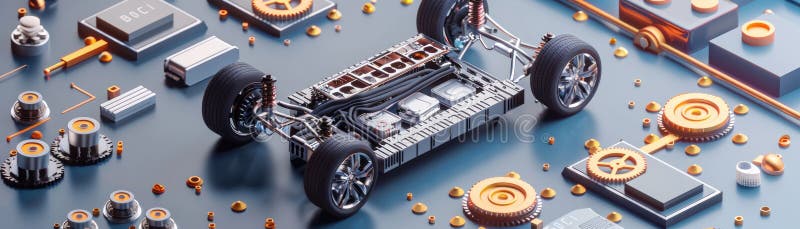 Exploded View Illustration of Electric Vehicle Battery Components ...
