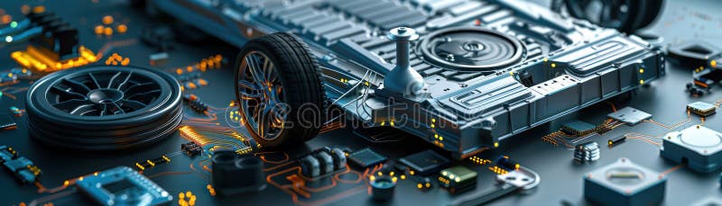 Exploded View Illustration of Electric Vehicle Battery Components ...