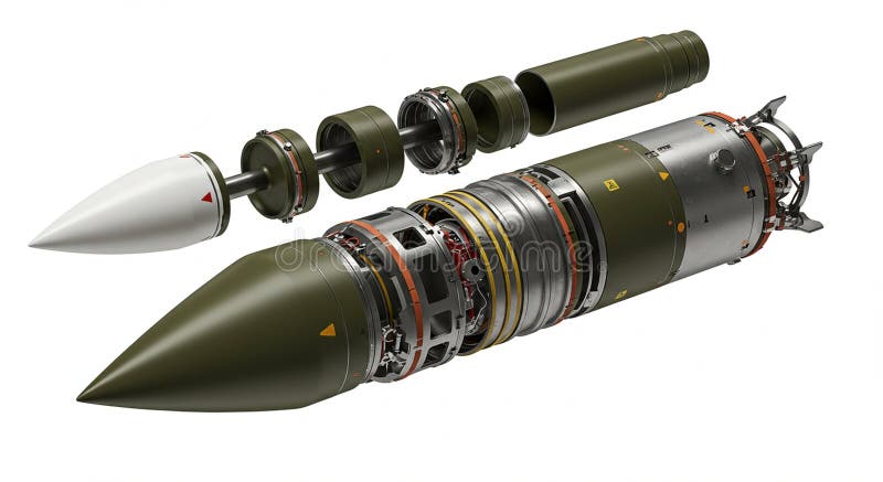 Exploded View of a Missile Illustrates Its Internal Components. the ...