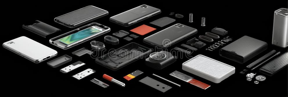 Modular Smartphone Concept Shown in Detailed Exploded View Highlighting ...