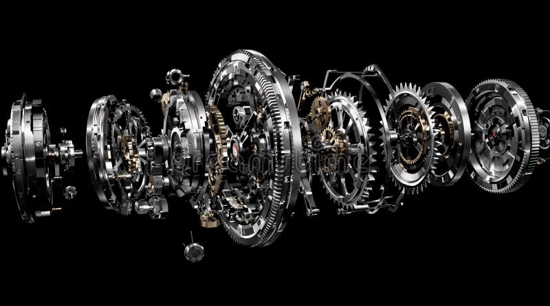 Exploded View of a Watch, Image Created Using AI Stock Photo - Image of ...