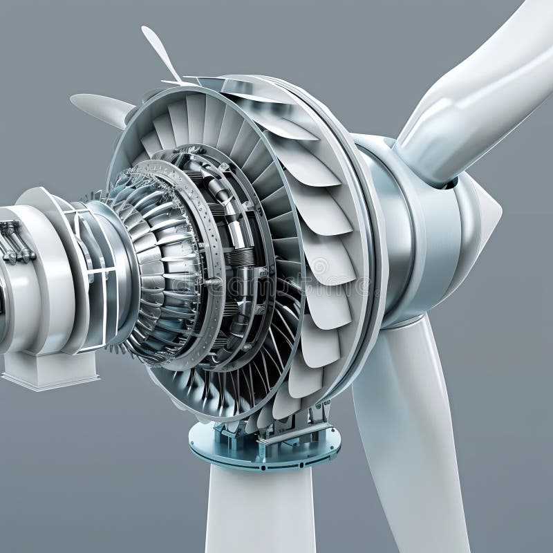 Exploded View of Wind Turbine Engine Stock Image - Image of engine ...