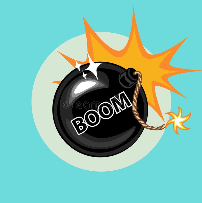 Exploderend Bom En Boomteken Vlak Pictogram Vector Illustratie ...