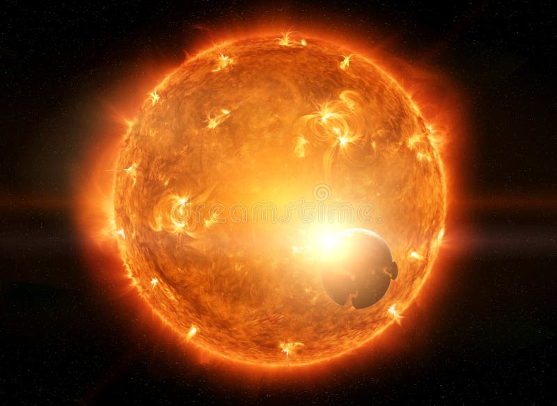 Exploderende Zon in Ruimte Dicht Bij Planeet Stock Illustratie ...