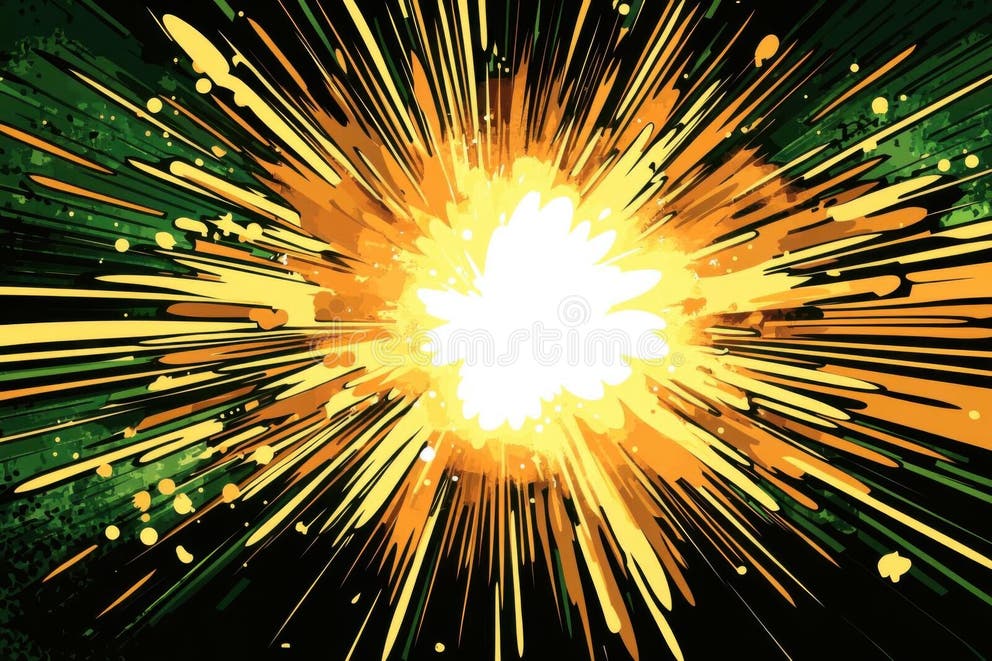 Exploding Abstract, Dynamic Burst with Radiating Lights and Color ...