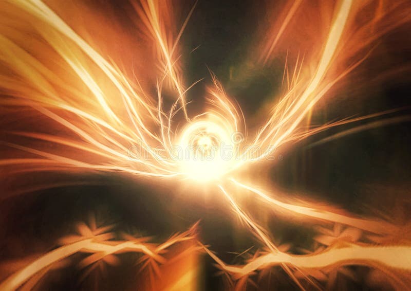 Exploding Abstract Fire Flame Background Stock Illustration ...