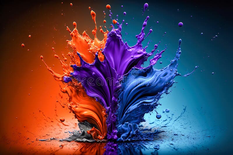 Exploding Abstract Paint Mixture Upward Motion Splash, Generative AI ...