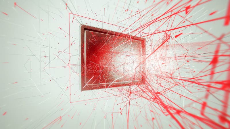 Exploding Abstract Red Frame with Geometric Patterns Stock Image ...