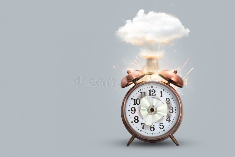 Exploding Alarm Clock - Funny Urgency Concept Stock Image - Image of ...
