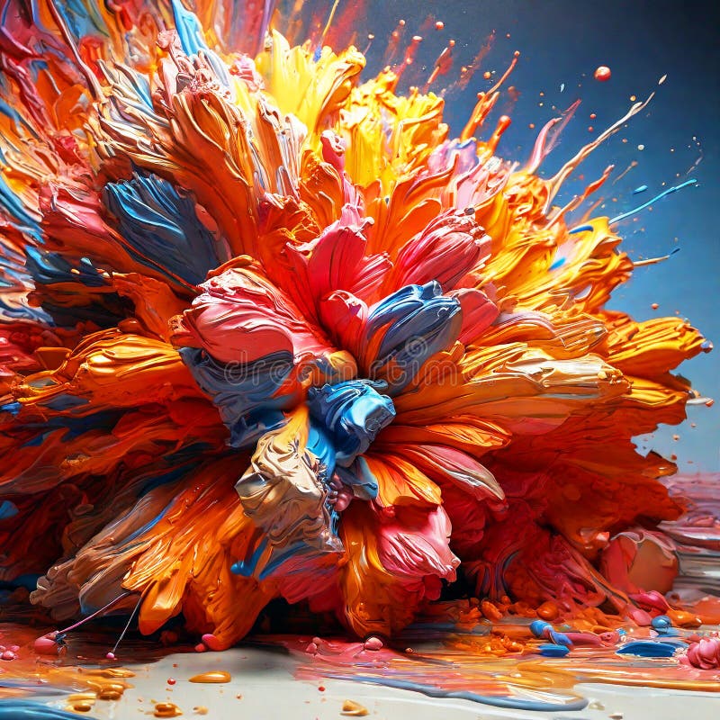 Exploding Amazing Colorful Abstract Background. Close-up of a ...