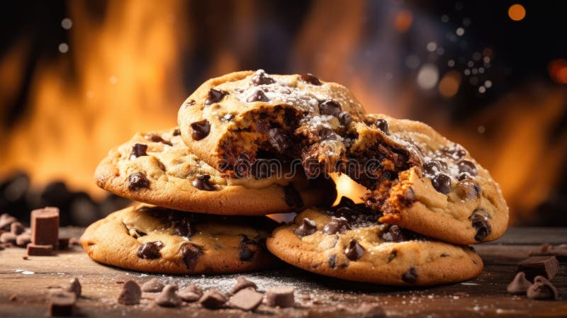 Exploding American Chocolate Chip Cookies - Stock Concepts Stock ...